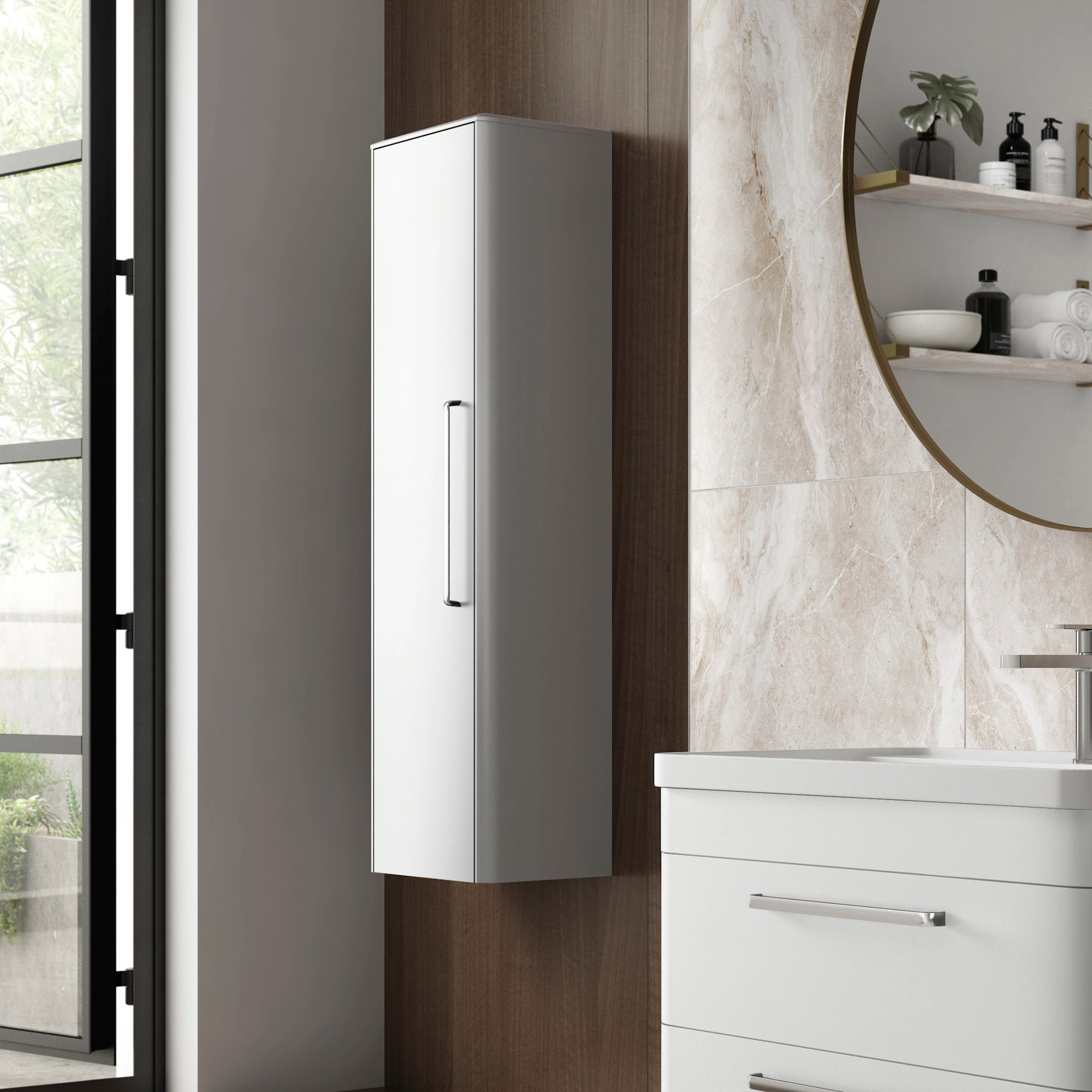 Hudson Reed Solar Wall Hung Tall Unit Bathroom Cabinet 350mm – Bubbles ...