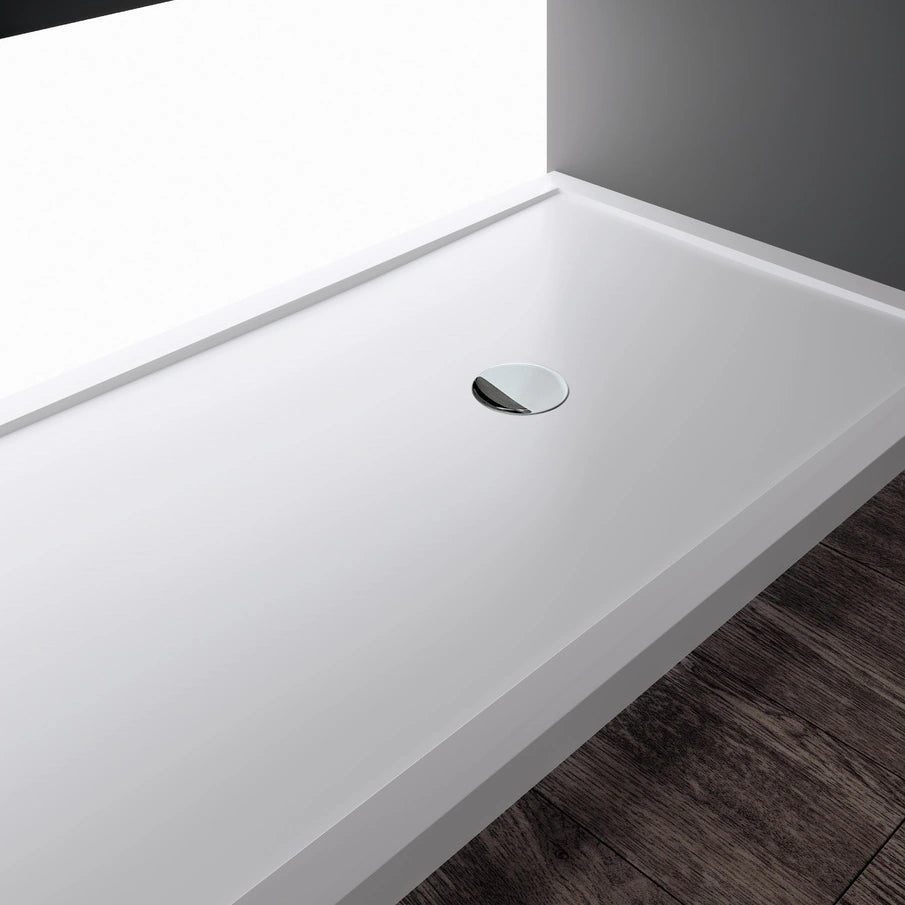 Olympic Plus Low Profile Rectangular Slim Anti-Slip Shower Tray with W ...