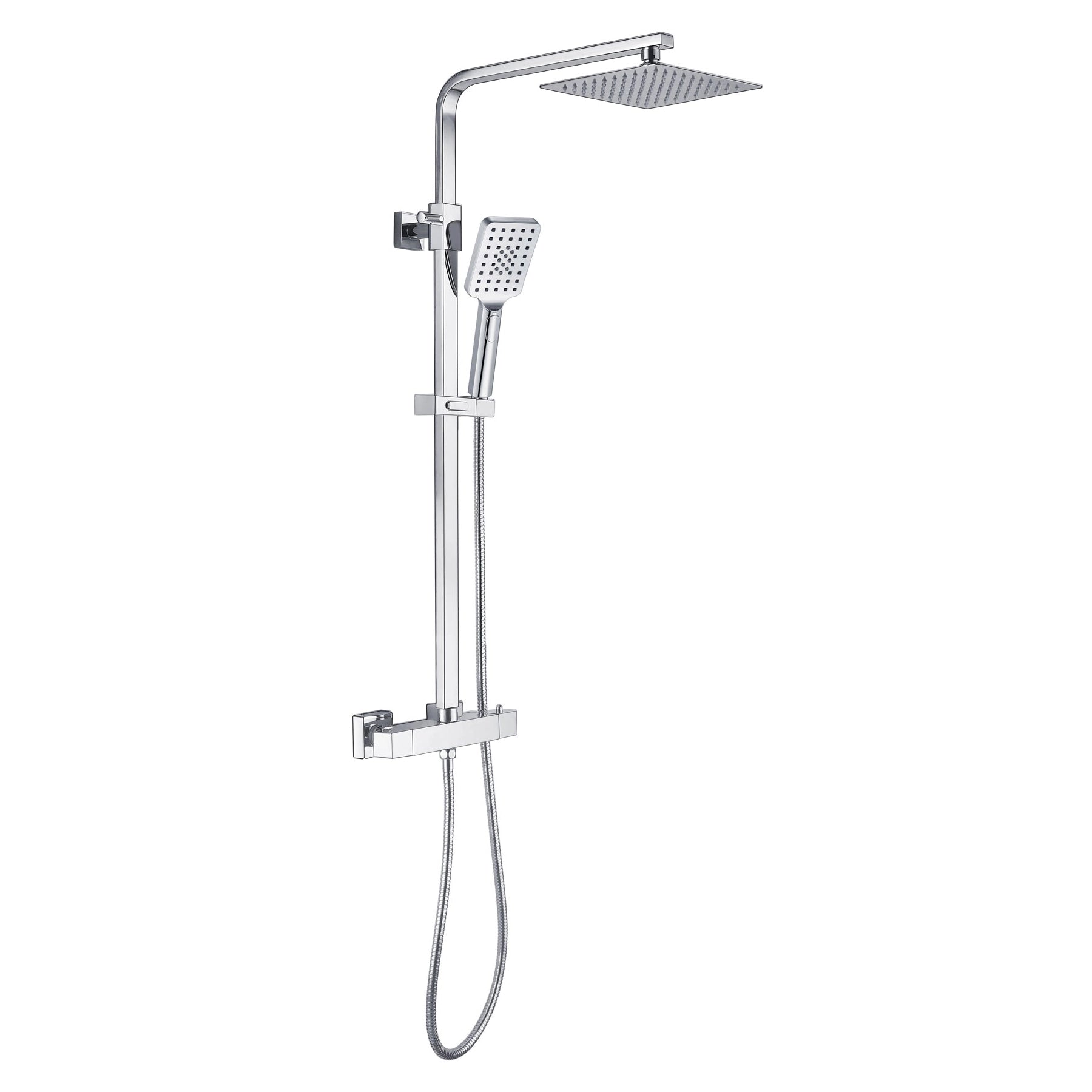 Giavani Matrix Chrome Twin Square Rigid Riser Shower – Bubbles Showers ...