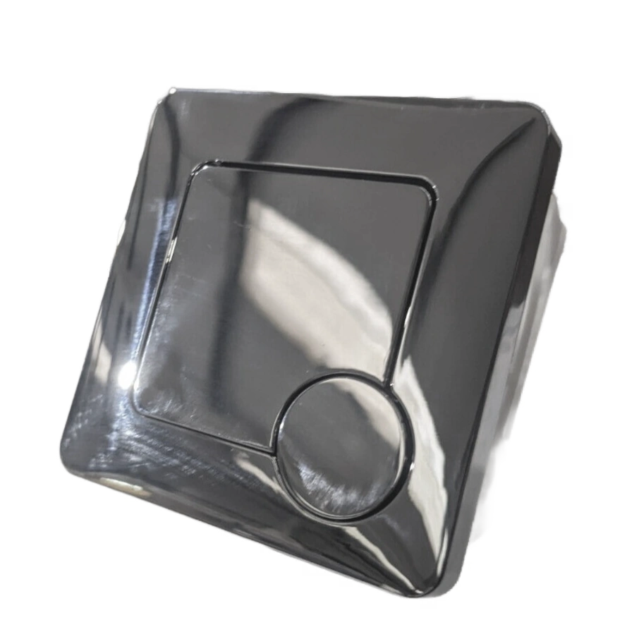 Square Chrome Dual Flush Push Button & Plate – Bubbles Showers and ...