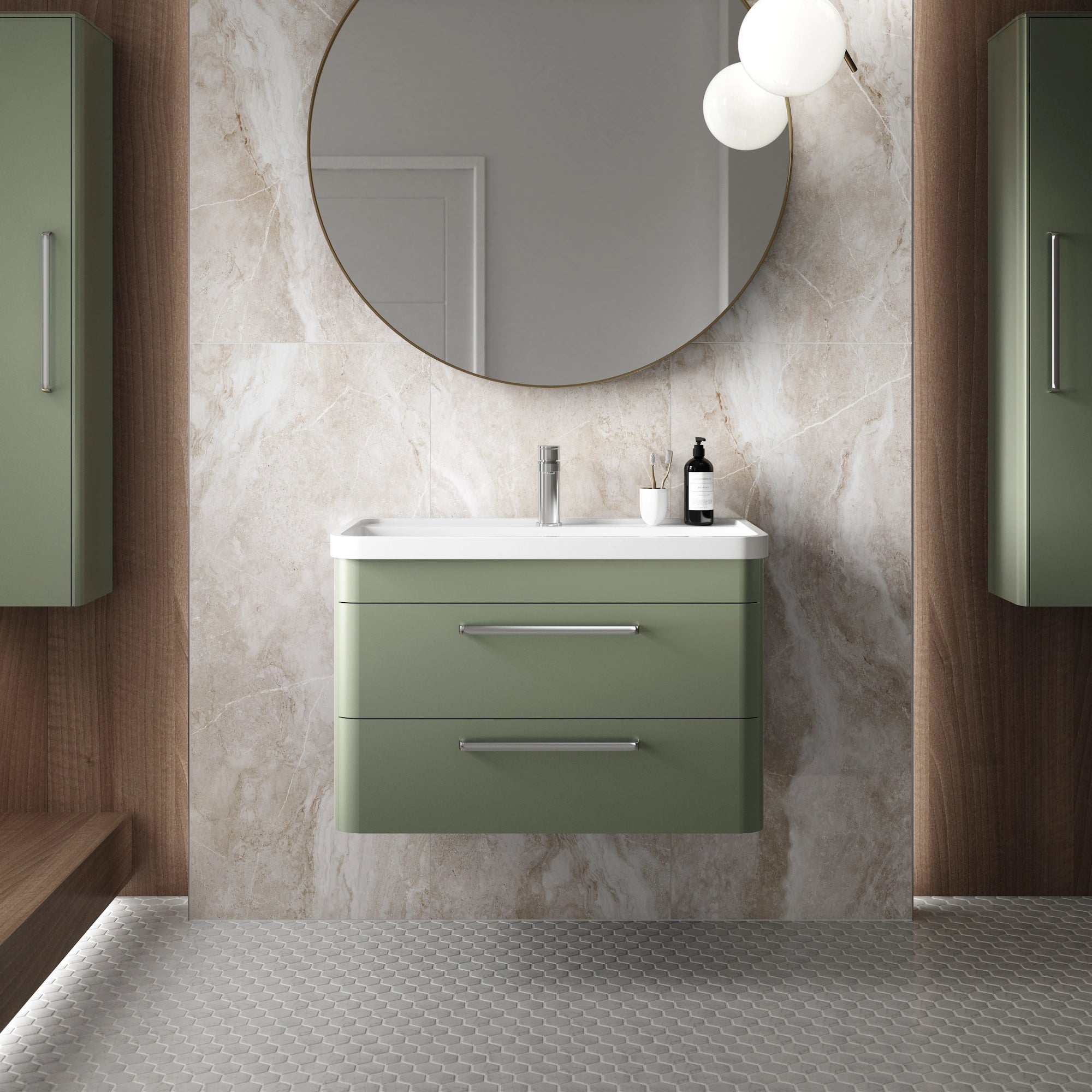 Hudson Reed Solar Wall Hung 2 Drawer Basin Sink Vanity Unit – Bubbles ...